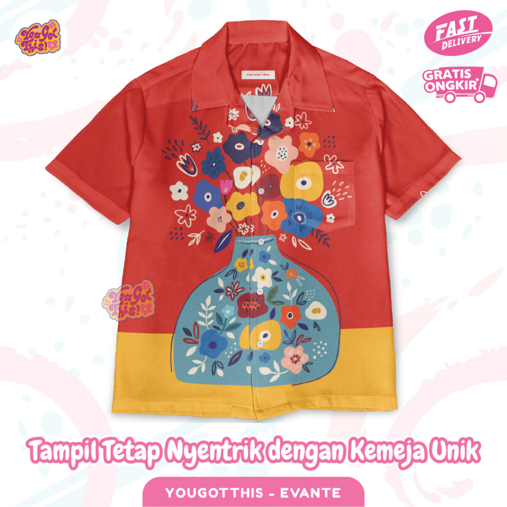 Jual YGT OFFICIAL - Kemeja Fullprint Oversized Pattern Abstract ...