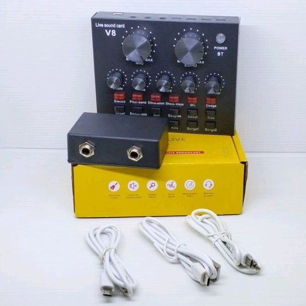 Jual SOUNDCARD V8 SET DENGAN CONVERTER V8 BAHAN METAL | Shopee Indonesia