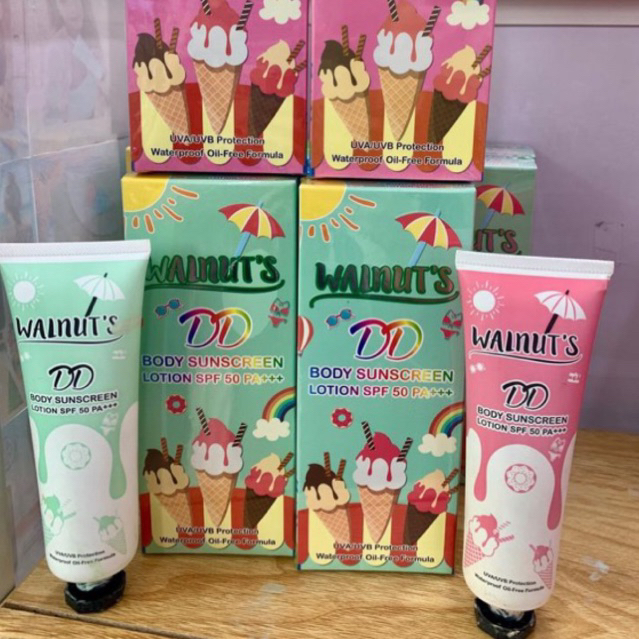 Jual WALNUT'S DD Body Sunscreen Lotion SPF 50 PA+++ | Shopee Indonesia