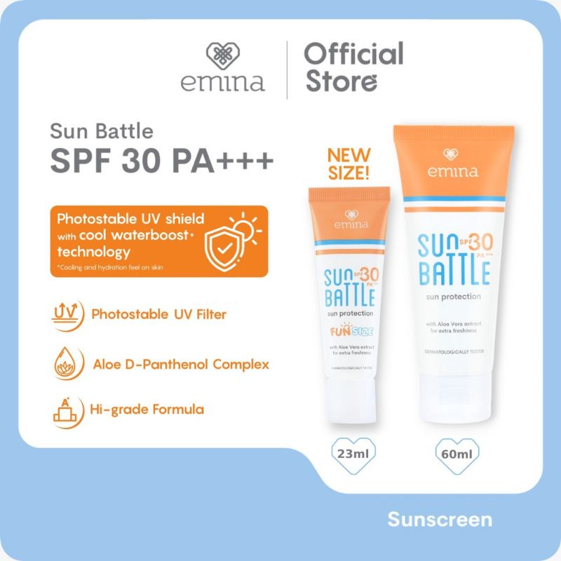 Jual [FUN SIZE ORANGE] EMINA SUN BATTLE SPF 35 PA+++ 20ml - NEW ...