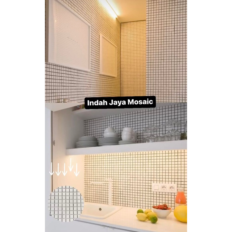 Jual keramik mosaic kotak putih 30x30 cm | mosaic keramik kamar mandi ...
