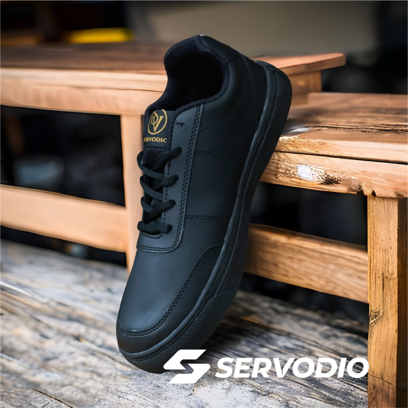 Jual Servodio 37-44 Full Black Urban Classic Sepatu Sneakers Casual ...