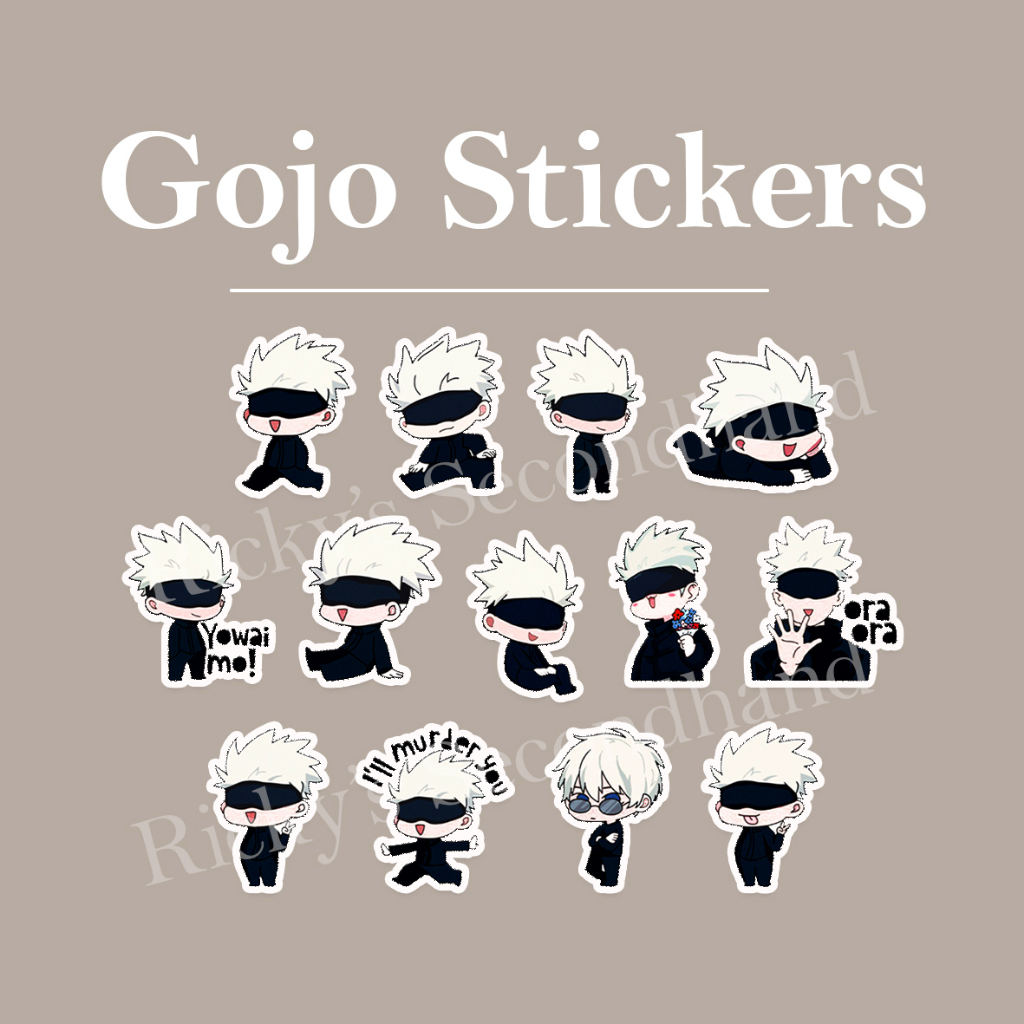 Jual 13 pcs Jujutsu Kaisen Sticker Stiker Waterproof Anti Air JJK Chibi ...