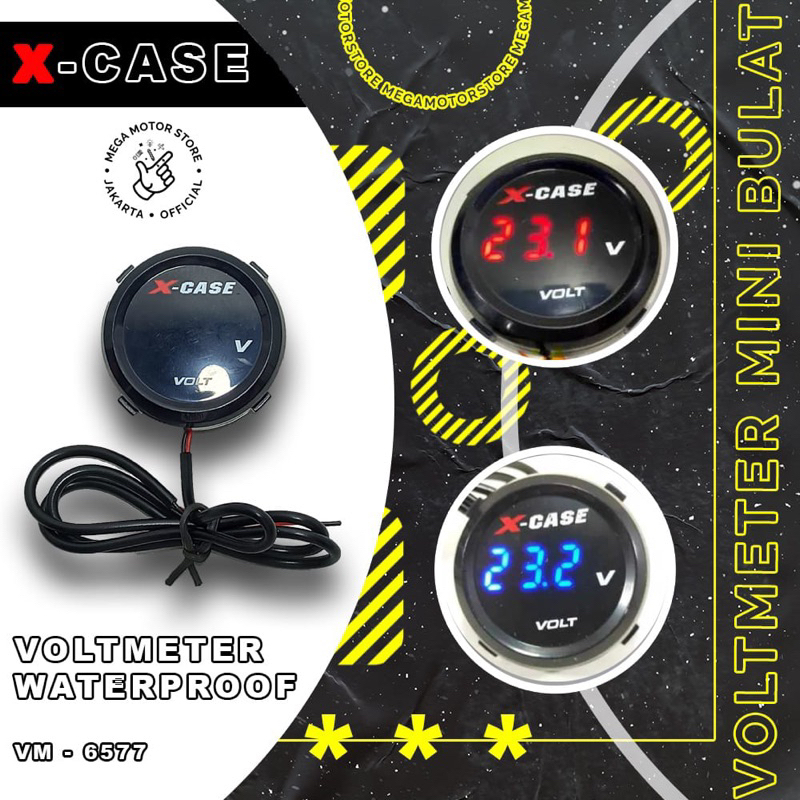 Jual Voltmeter Aki LED Bulat Mini Sepeda Motor Motorcycle Volt Meter by ...