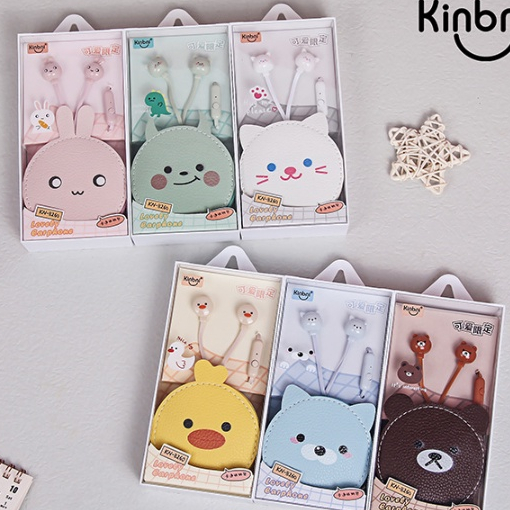 Jual [KN-8260] Set Headset Earphone ANIMAL dengan Dompet Kulit Kepala ...