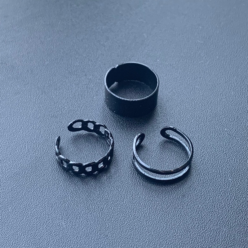 Jual ring set black (3 pcs) | Shopee Indonesia