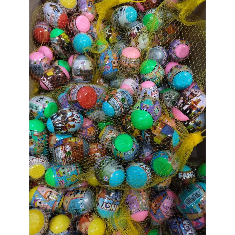 Jual Mainan bala berhadiah bola surprays 1.kranjang isi.20.pcs | Shopee ...