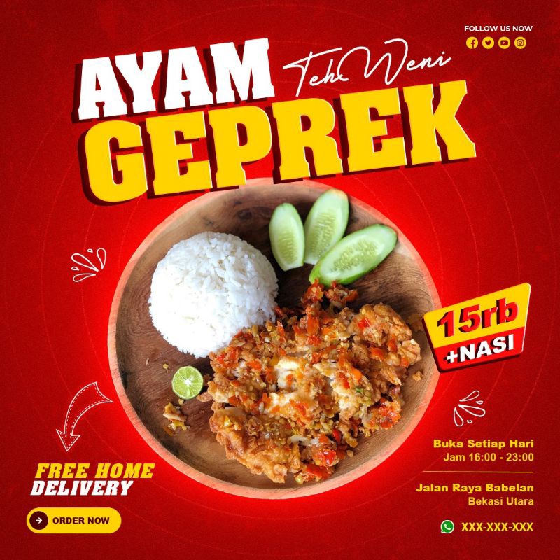 Jual Spanduk Banner Ayam Geprek CUSTOM DESAIN | Shopee Indonesia