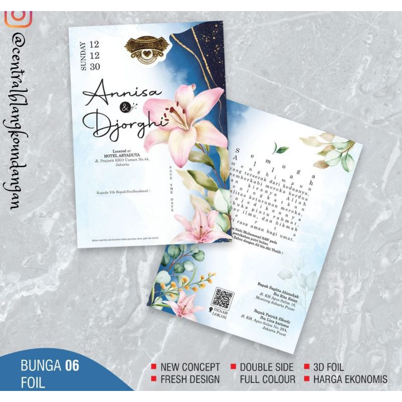 Jual undangan murah undangan nikah bunga undangan simpel undangan nikah ...