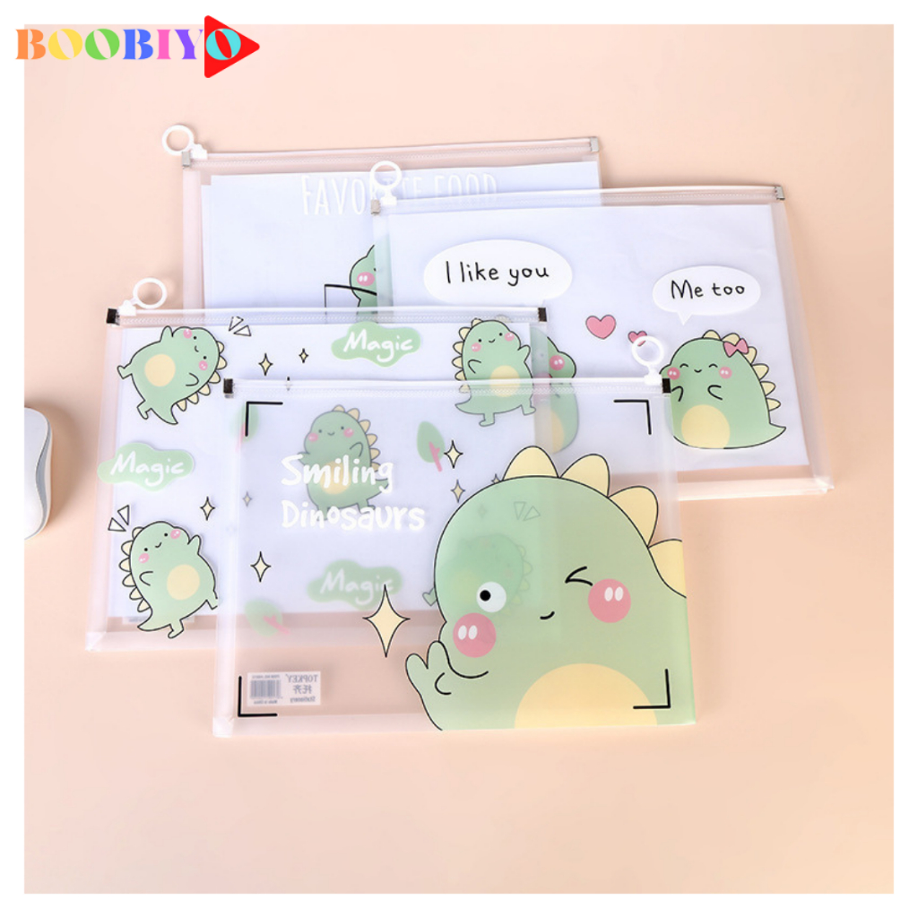 Jual Storage Pouch A4 File Transparan Dino (isi 3) /Map Dino Bening A4 ...