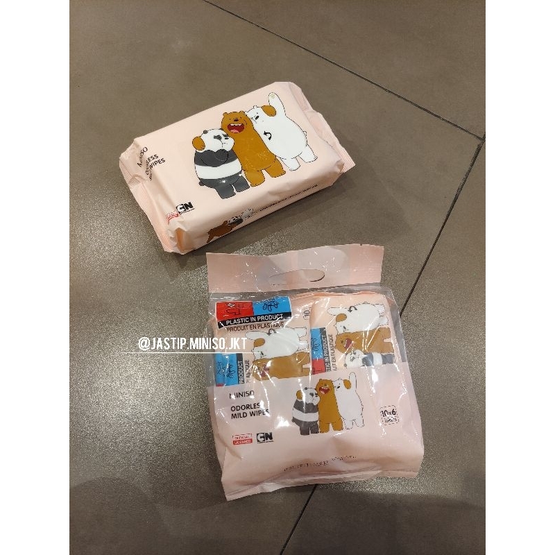 Jual MINISO 🆕 Tissue Basah We Bare Bears (isi 60 / 80pcs) | Shopee ...