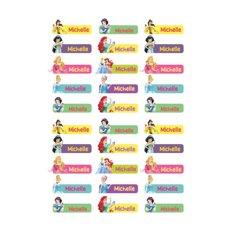 Jual Sticker Stiker Label Nama Anak Waterproof Custom Karakter Disney ...