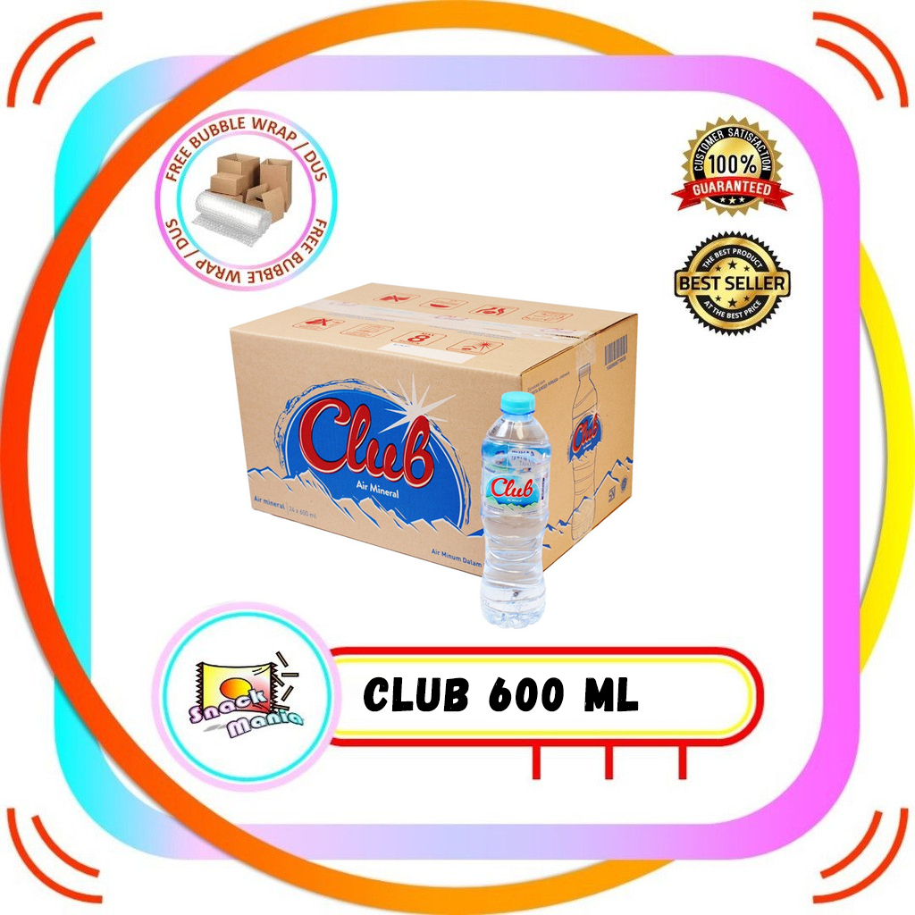 Jual Club Air Mineral Botol 600 ml DUS 24 Pcs CARTON | Shopee Indonesia