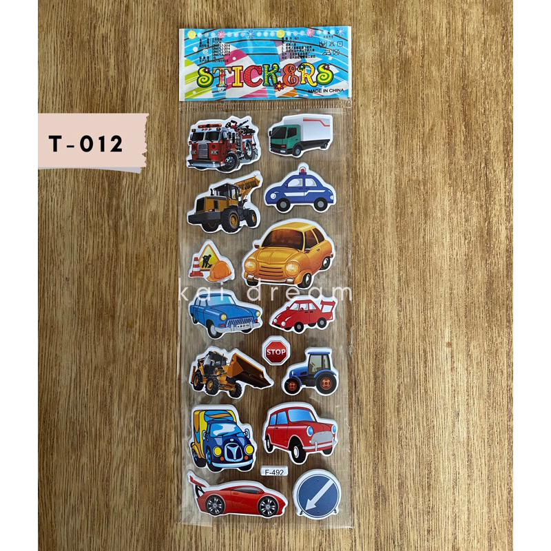 Jual (Pilih Motif) STICKER TIMBUL ANAK MAINAN STICKER TRANSPORTASI ...