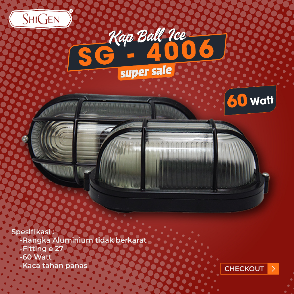 Jual Lampu Kapal Kaca Rangka Aluminium SHIGEN KAP BALL ICE SG 4006 ...