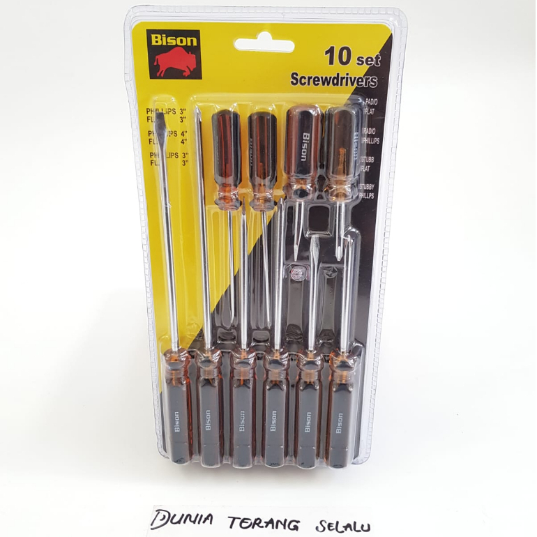 Jual Obeng Set BISON 10 pcs Kurus - Obeng Radio Set 10pcs Screwdrivers ...