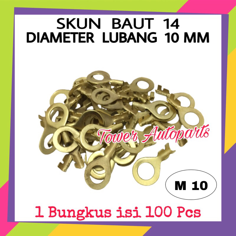 Jual Terminal Skun M10 Baut 14 / Skun Massa Aki Diameter Lubang 10MM ...