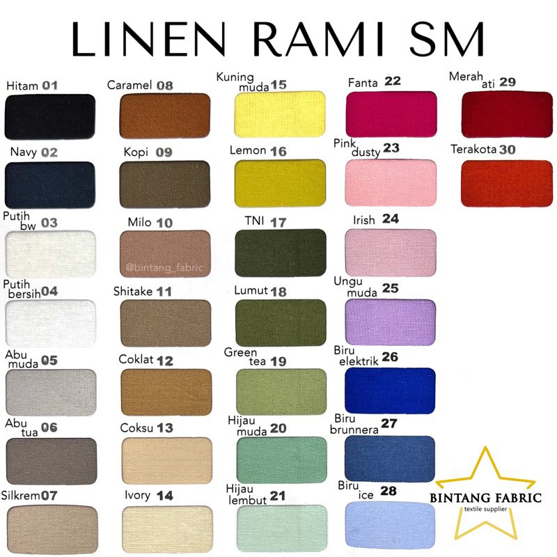 Jual Bahan Kain Linen Rami SM 0,5 Meter | Shopee Indonesia