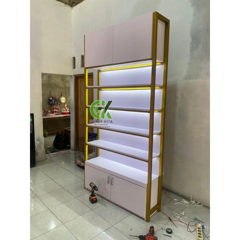 Jual rak display interior multi fungsi knockdown | Shopee Indonesia