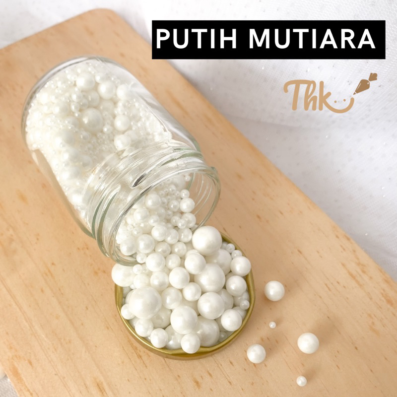 Jual Sprinkle Mutiara Putih / Gold / Silver 40gram kemasan BOTOL ...