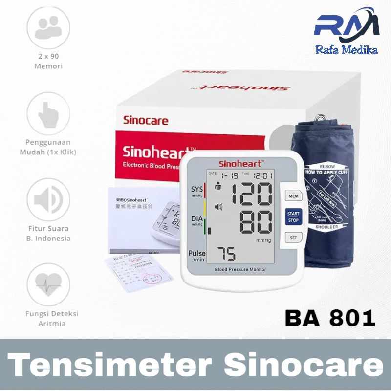 Jual Tensimeter Digital Sinocare BA-801 Tensi Digital Sinocare ...