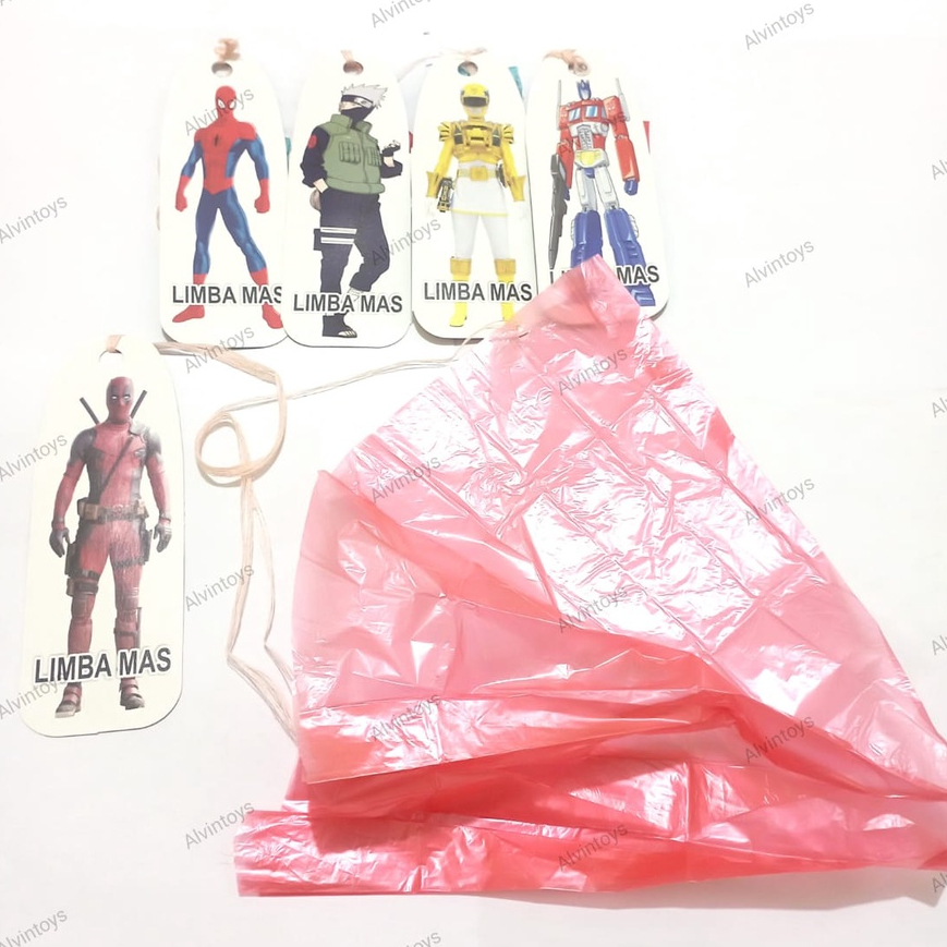 Jual Mainan jadul terjun payung kertas dengan gambar Superhero | Shopee ...