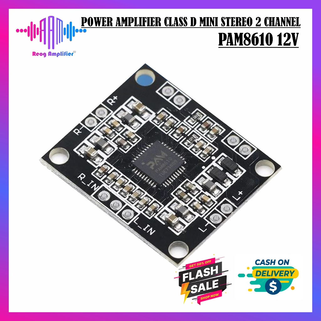 Jual PAM8610 12V POWER AMPLIFIER CLASS D MINI STEREO 2 CHANNEL | Shopee ...