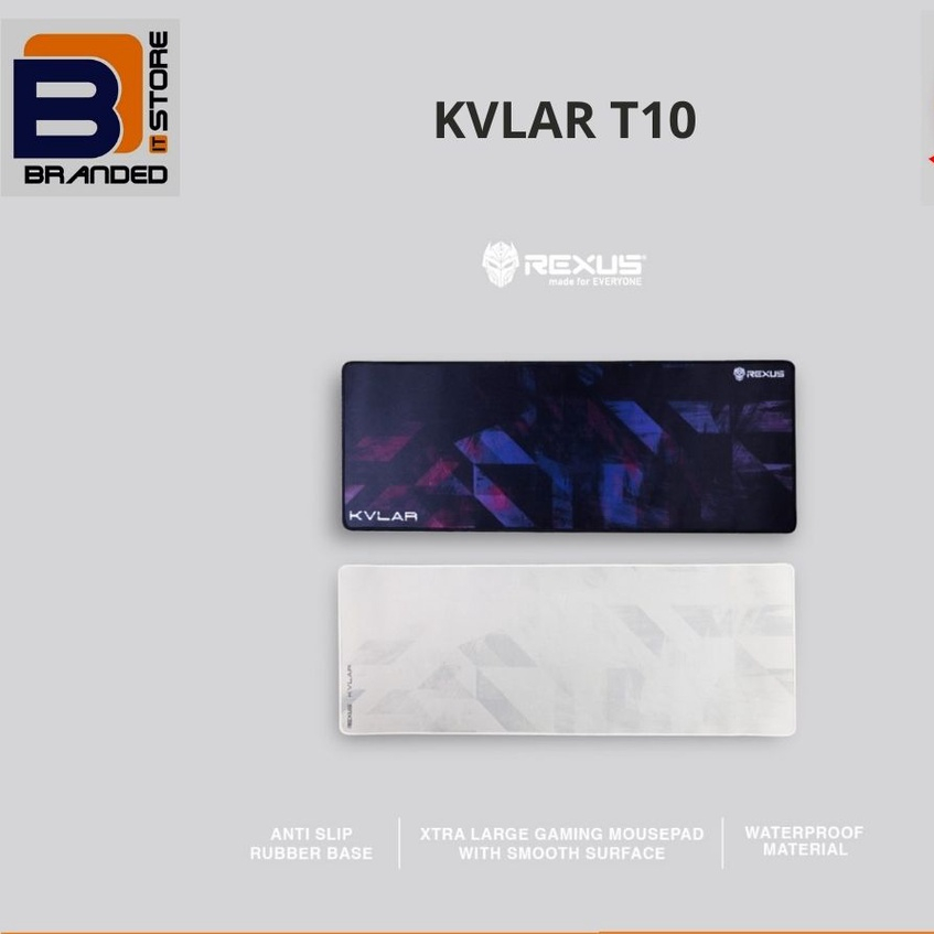 Jual Rexus Mousepad Gaming Kvlar T10 Speed Edition XL - Hitam & White ...