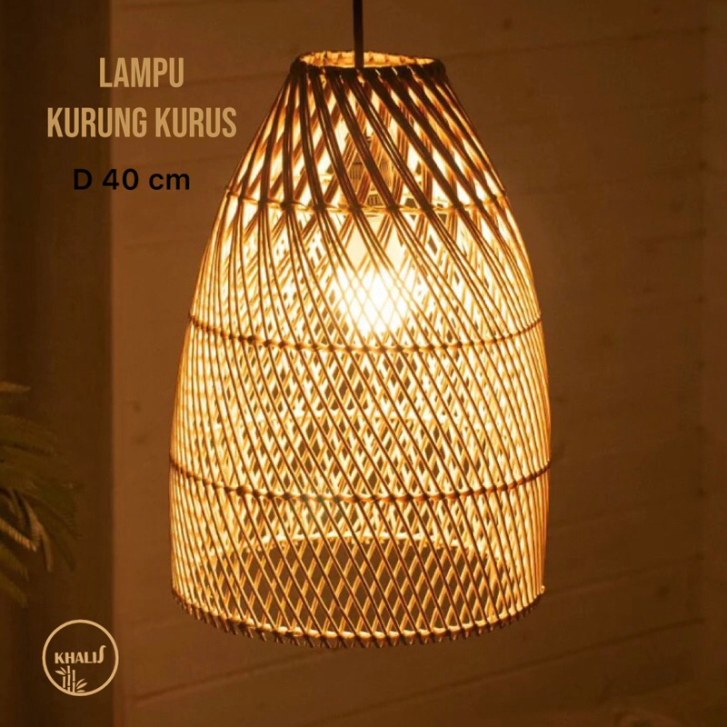 Jual LAMPU ROTAN KURUNG KURUS D 30 / LAMPU ROTAN MURAH / KAP LAMPU ...