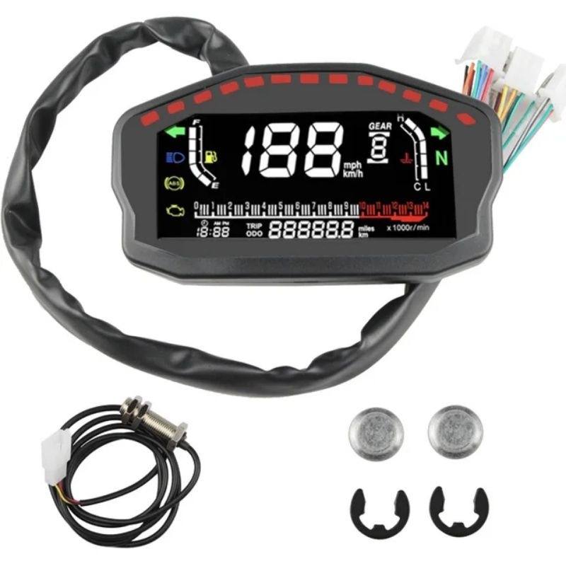 Jual Digital Speedometer Motor Universal LED LCD Speedometer Digital ...