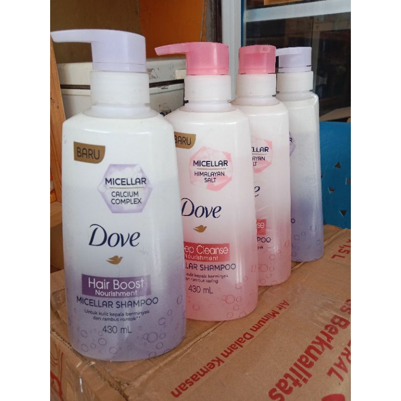 Jual Dove Micellar Shampoo Hair Boost/Deep Cleanse 430ml | Shopee Indonesia