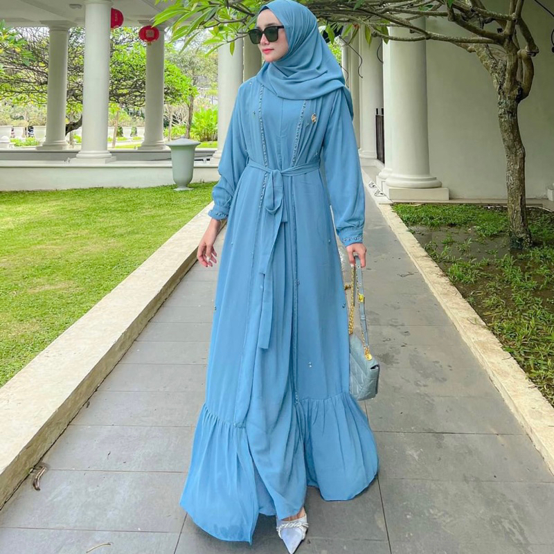 Jual DYN Signature Zalina Dress - Dress Abaya Exclusive - Free Hijab ...