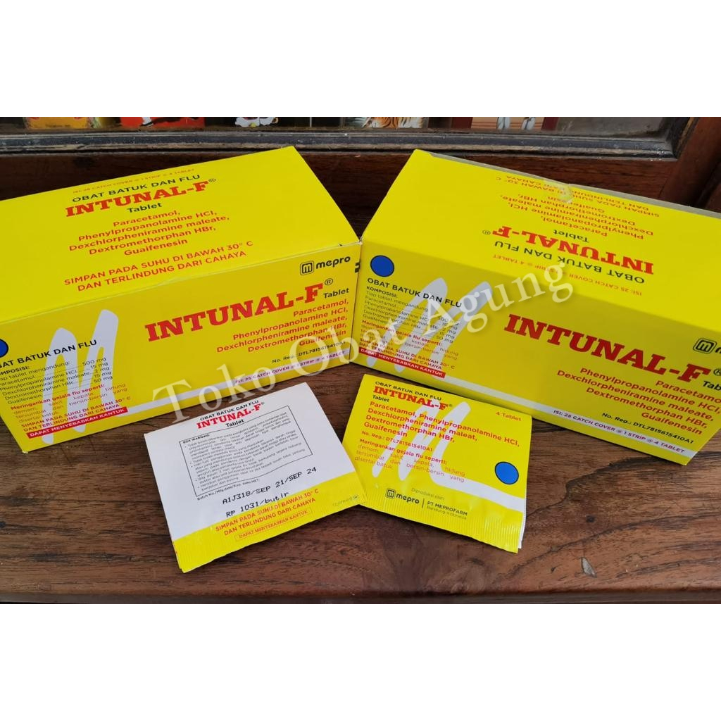 Jual Intunal F Bundling 2 Strip (1 Strip Isi 4 Tablet). Obat Flu, Batuk ...