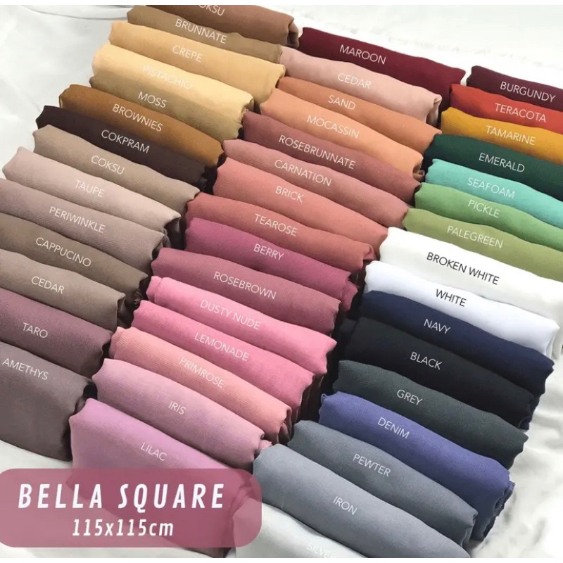 Jual Bella Square Premium Segiempat Hijab Anti Letoy Jilbab Segi empat Polycotton | Shopee Indonesia