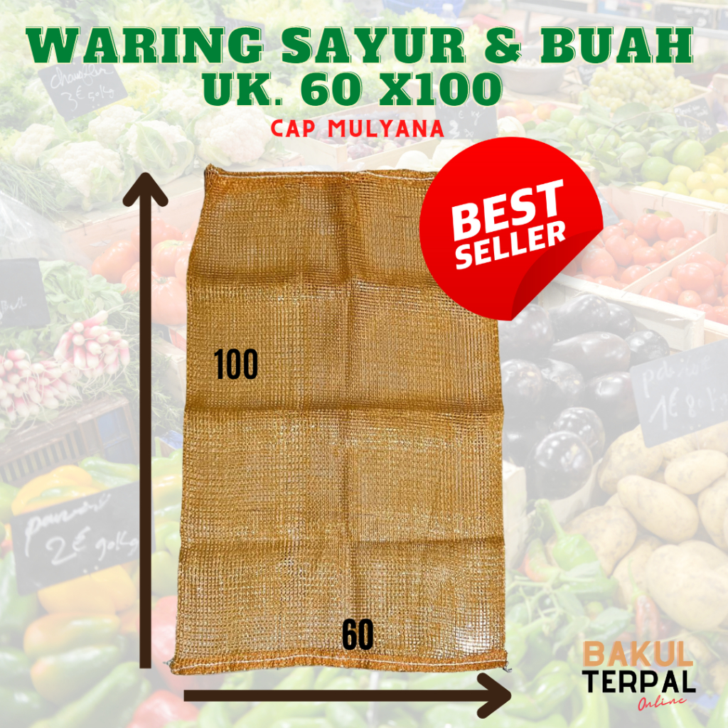 Jual Waring Sayur dan Buah Uk. 60 X 100 Merk Mulyana Kuning ( min. 15 ...