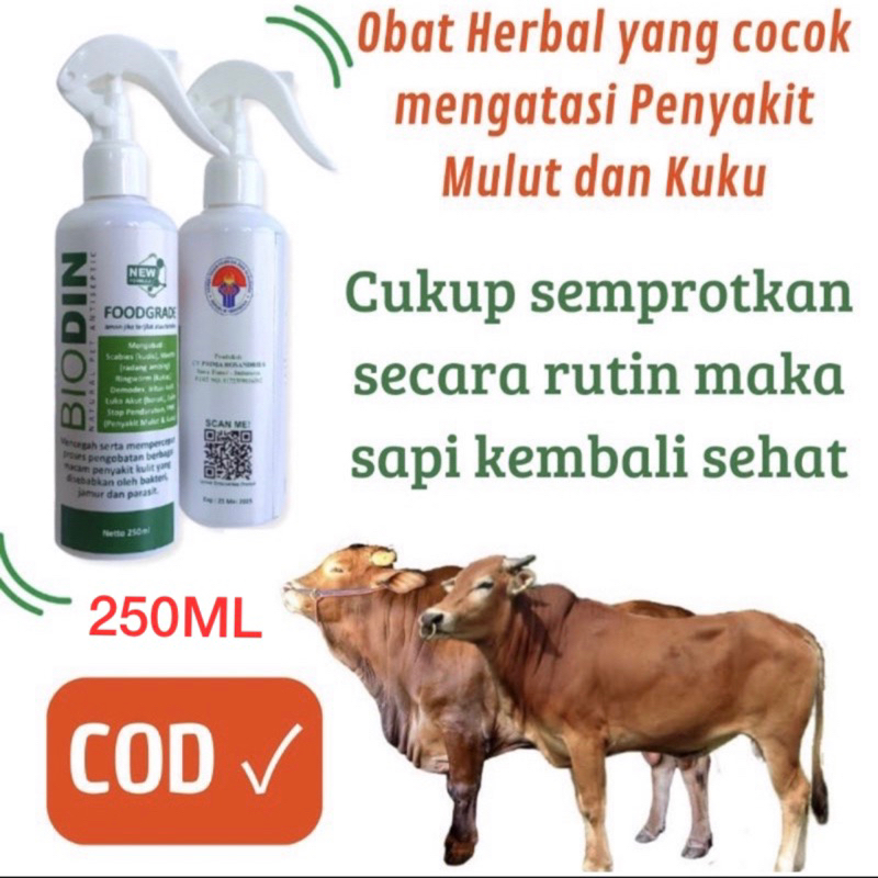 Jual BIODIN 250ML OBAT PMK SAPI AMPUH - UNTUK SAPI GAK MAU MAKAN DAN ...