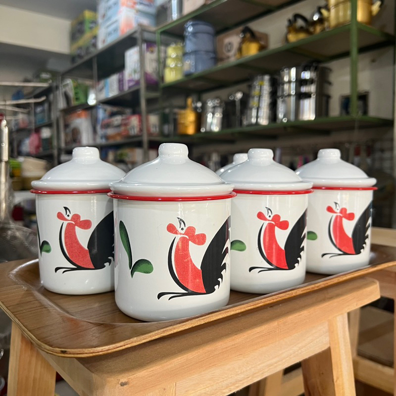 Jual Mug Ayam Enamel 9cm Mug Enamel Mug Seng Gelas Jadul Ayam Jago 9cm ...