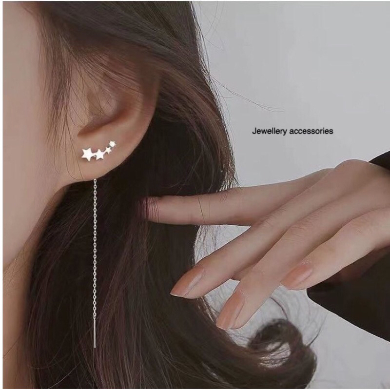 Jual Anting Titanium Silver Bintang Elegan Korea Fashion Style Premium ...
