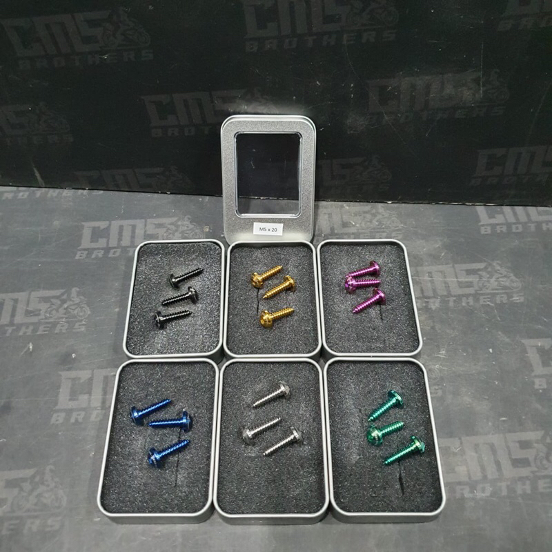 Jual Baut Ulir Cacing Titanium M5 x 20 WR3 Universal 3pcs | Shopee ...