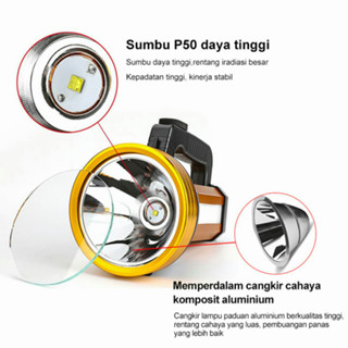 Jual UPHOME Senter LED Super Terang Jarak Jauh 3 Mode Senter Camping ...