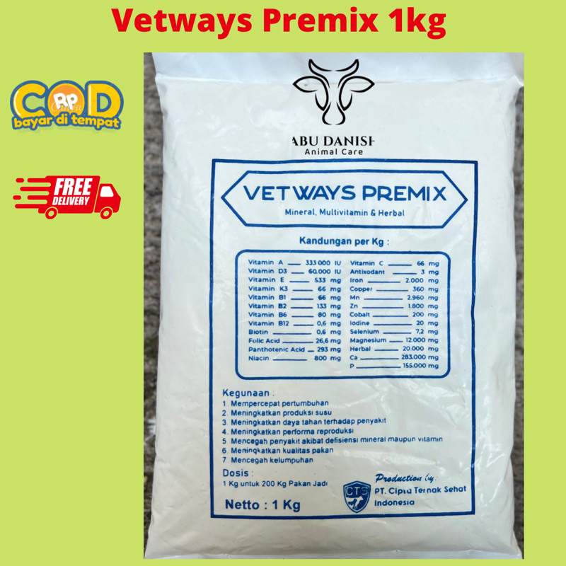 Jual Vetways premix 1 kg-mineral-vitamin-penggemuk hewan sapi kambing ...