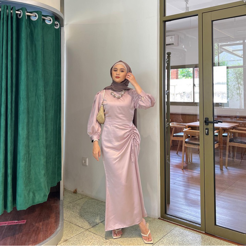 Jual AURA DRESS | thary_project | dress satin | dress lebaran | dress ...
