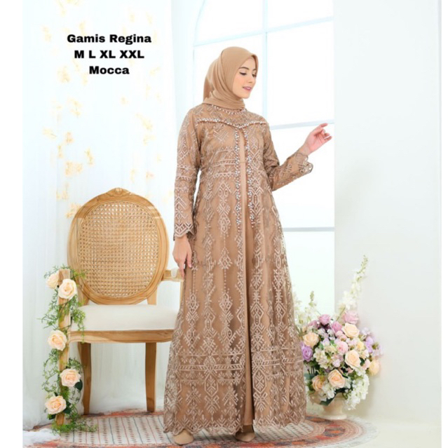 Jual Gamis Tile Regina M-5L | Gamis Jumbo Ld130| Gamis Pesta| Gamis ...
