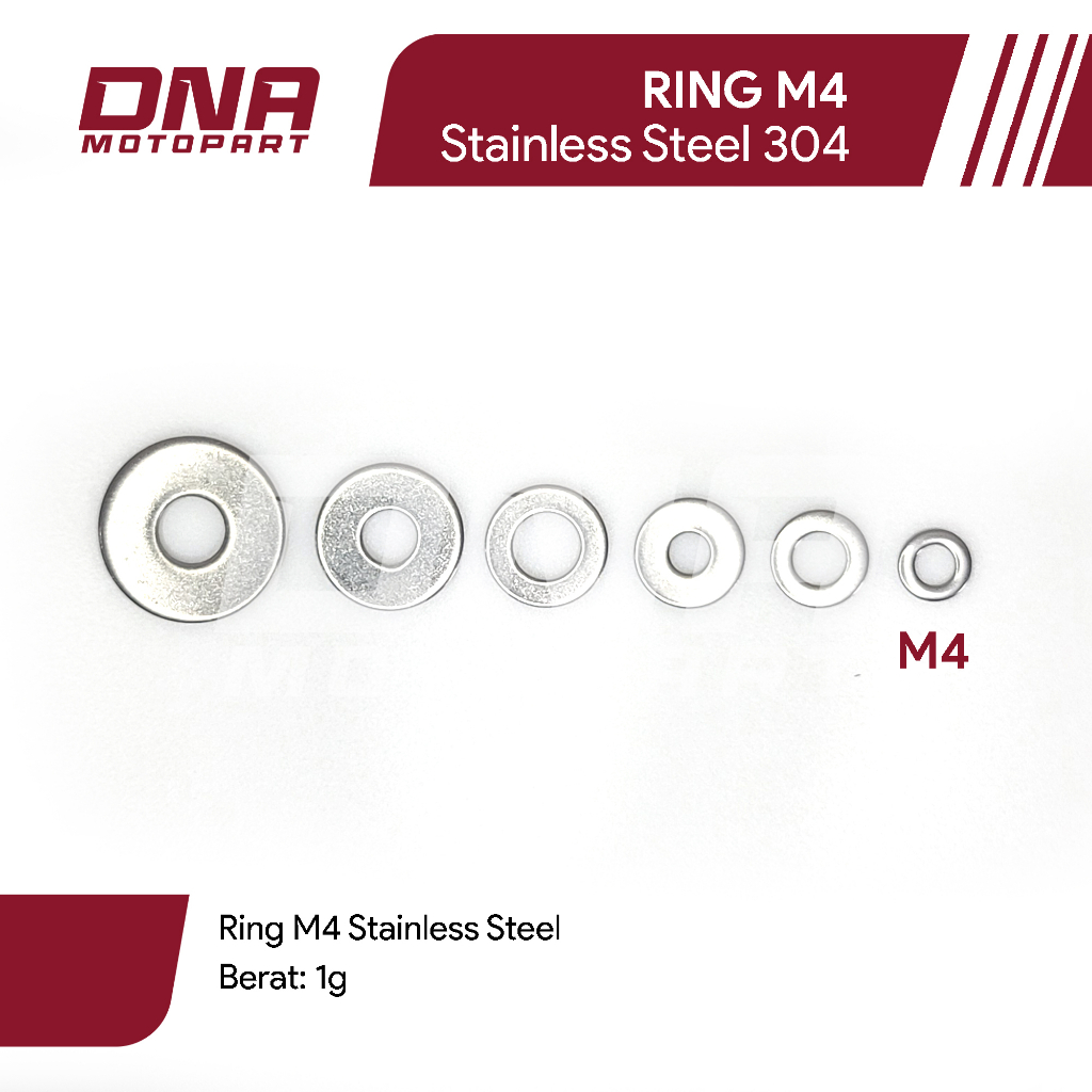 Jual RING M4 M5 M6 / M6 Lebar STAINLESS STEEL 304 | Shopee Indonesia