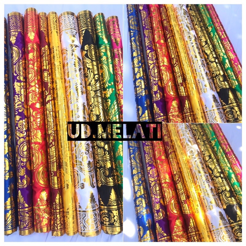 Jual KAIN PRADA BALI EMAS MOTIF DAUN BUN | Shopee Indonesia