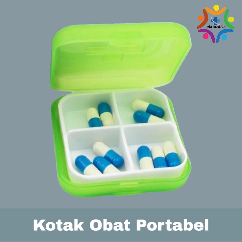 Jual Kotak Obat Portabel Kotak Obat Harian Kotak Obat 4 Sekat | Shopee ...