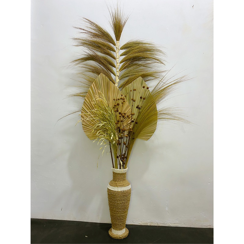 Jual Paket bunga kering jumbo dan vas 50cm | Shopee Indonesia