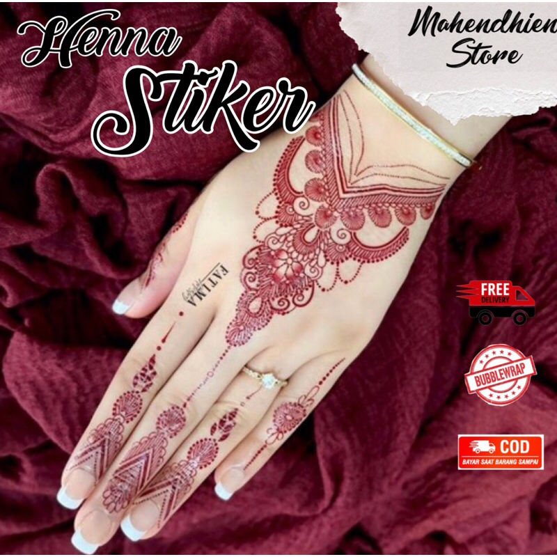 Jual HENNA STIKER RED PREMIUM / HENNA TEMPEL MERAH /HENNA INSTANT ...