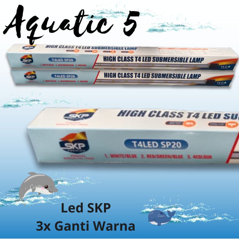 Jual Lampu Celup LED Aquarium SKP T4Led SP 20 3X GANTI WARNA | Shopee ...