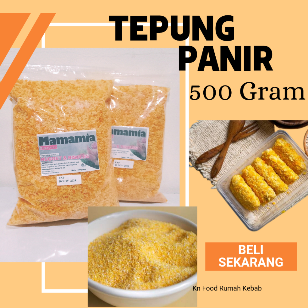 Jual Tepung Roti Halus Tepung Panir 500 gram | Shopee Indonesia
